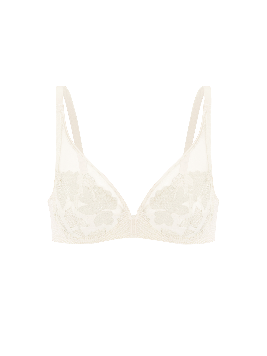 Soutien-gorge naturel triangle broderie florale - Dahlia - Simone ...